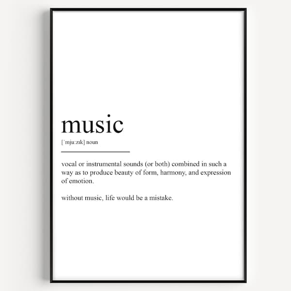 Music Definition Printable Art - Etsy