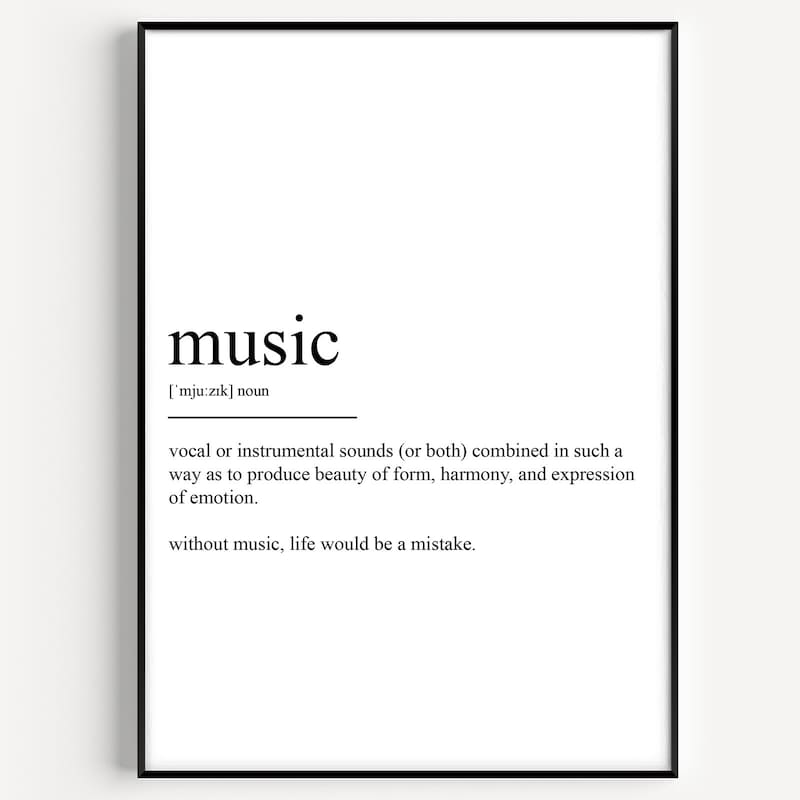 Music Definition Printable Art - Etsy