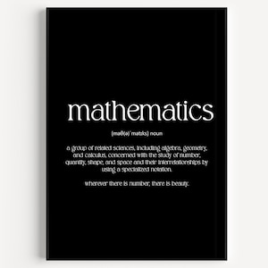 Mathematics Definition Print - Etsy UK