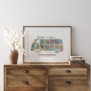 Personalised Travel Map Print, Camper Van Poster, Custom Travel Wall ...