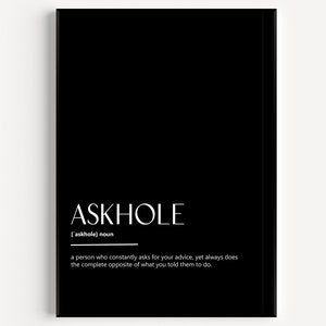 Askhole Definition Print - Etsy