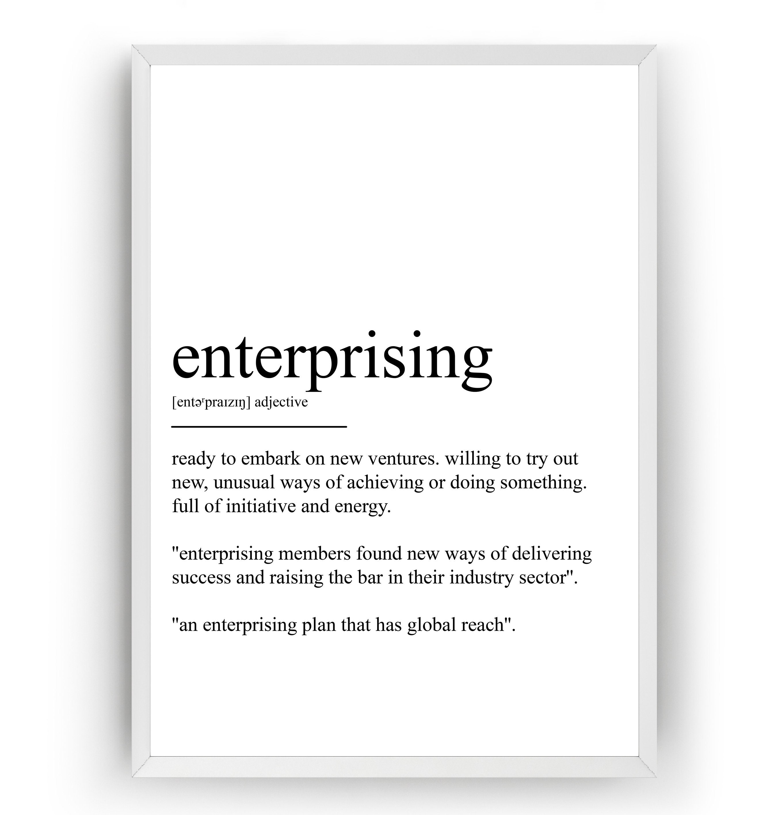 Enterprising Definition Print | Etsy
