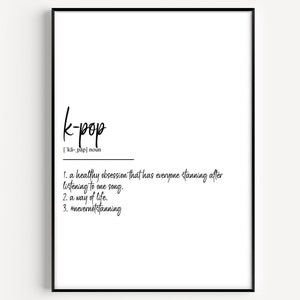 K-pop Definition Print - Etsy UK