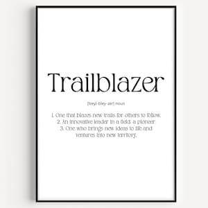 Trailblazer Definition Print - Etsy