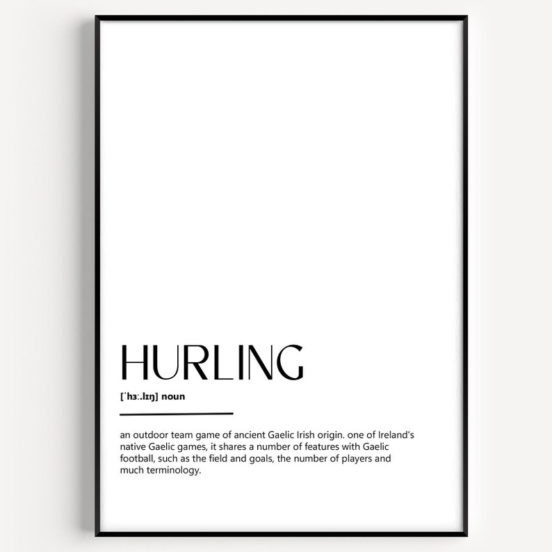 Hurling Definition Print - Etsy