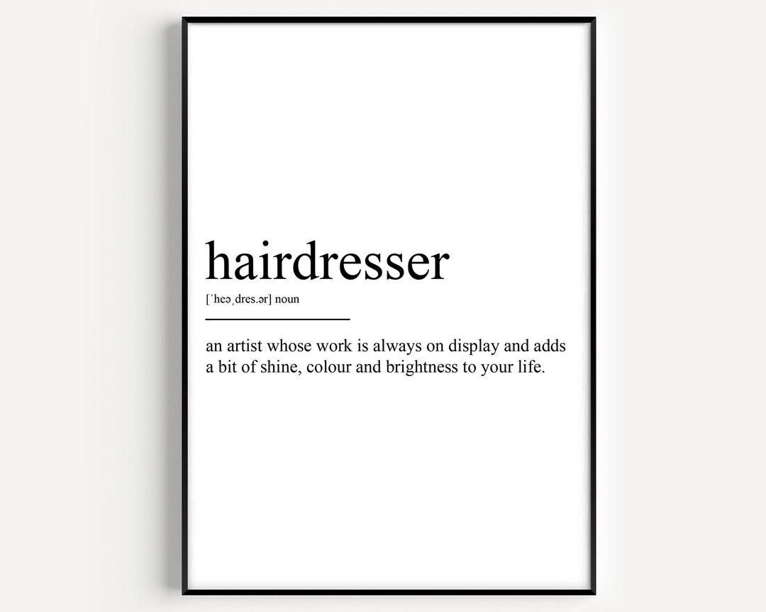 Hairdresser Definition Print - Etsy