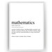 Mathematics Definition Print - Etsy UK
