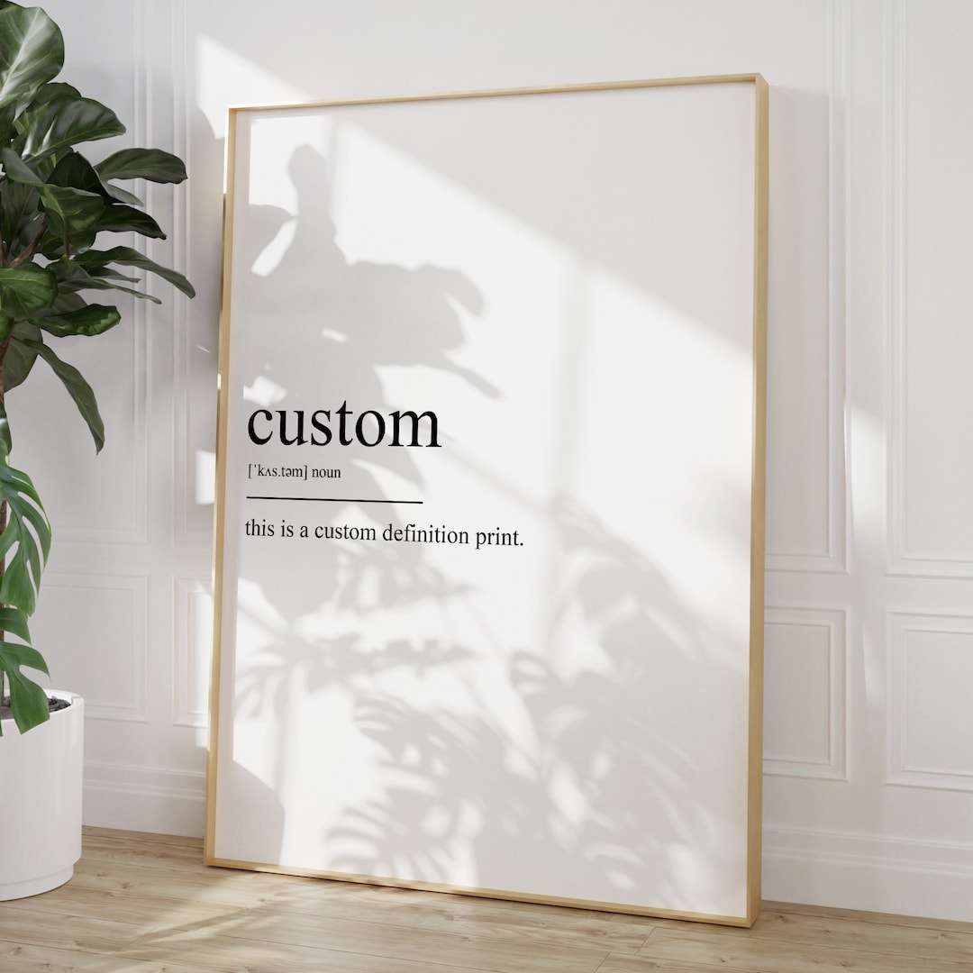 Custom Definition Print, Personalised Dictionary Wall Art, Typography ...