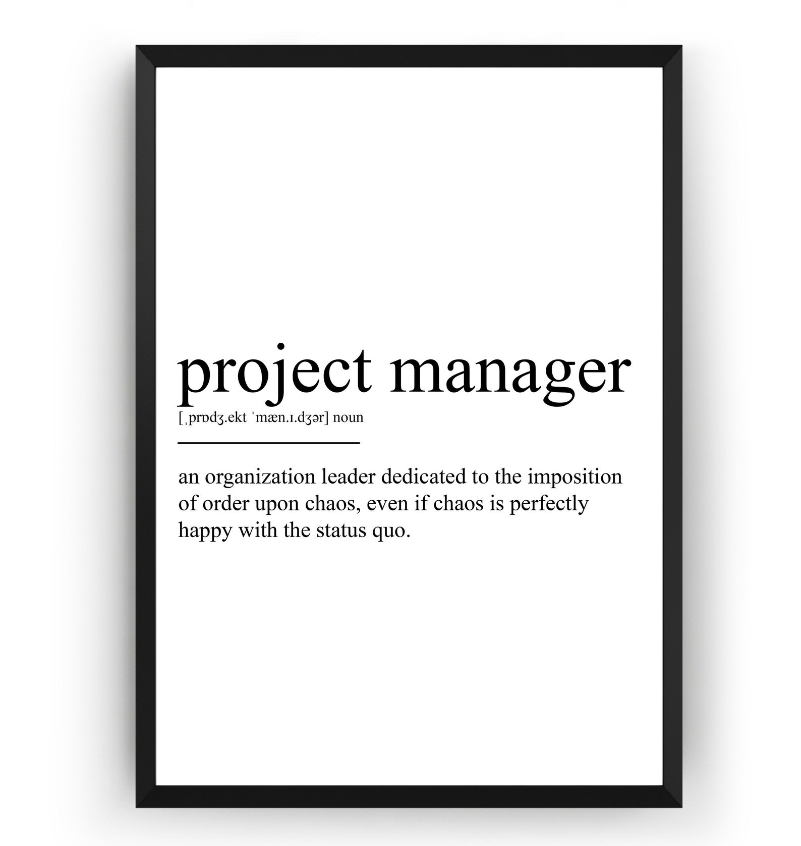Project Manager Definition Print - Etsy