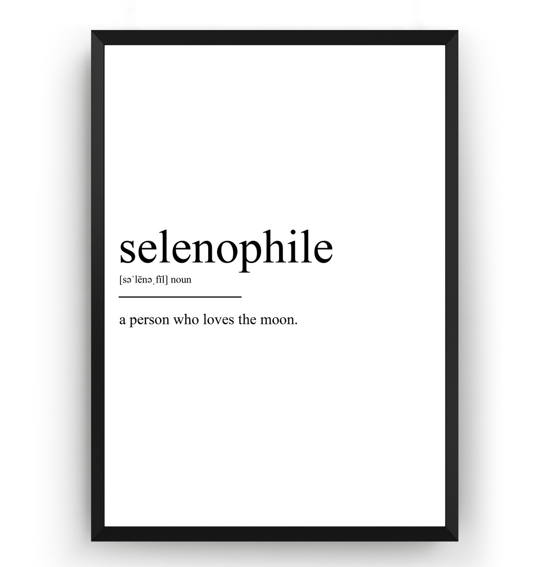 Selenophile Definition Print Etsy UK