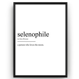 Selenophile Definition Print | Etsy
