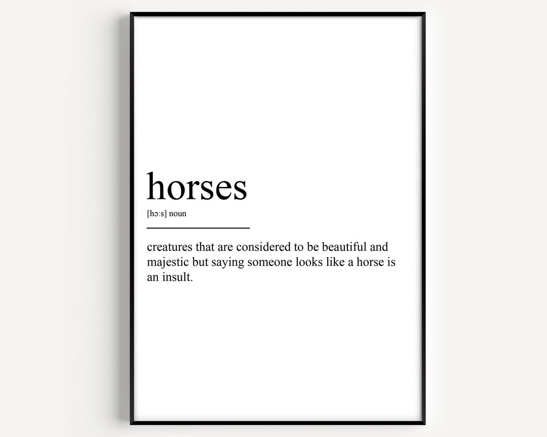 Horses Definition Print - Etsy