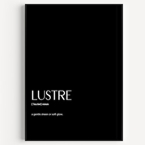 Lustre Definition Print - Etsy UK