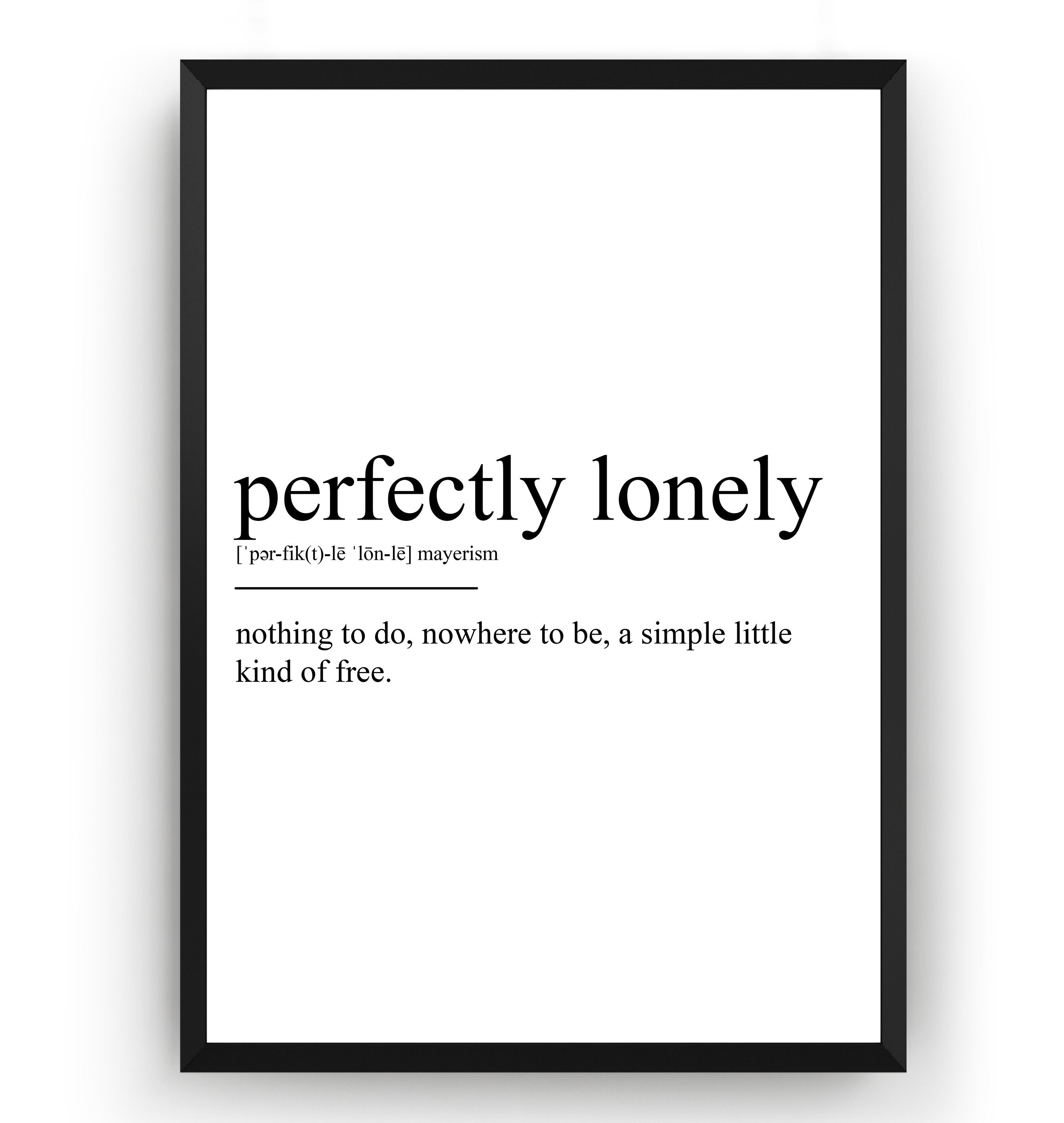 Perfectly Lonely Definition Print - Etsy