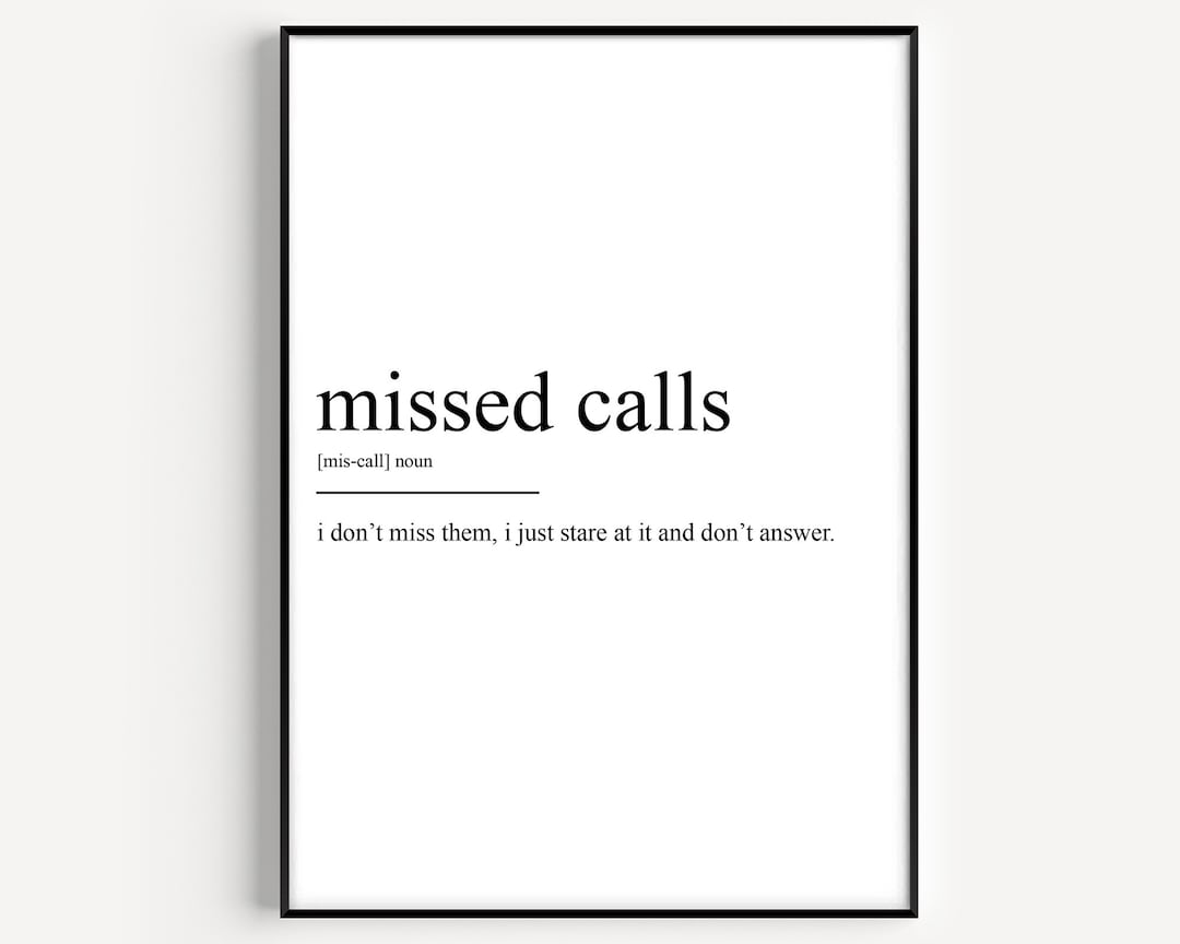 Missed Calls Definition Print - Etsy