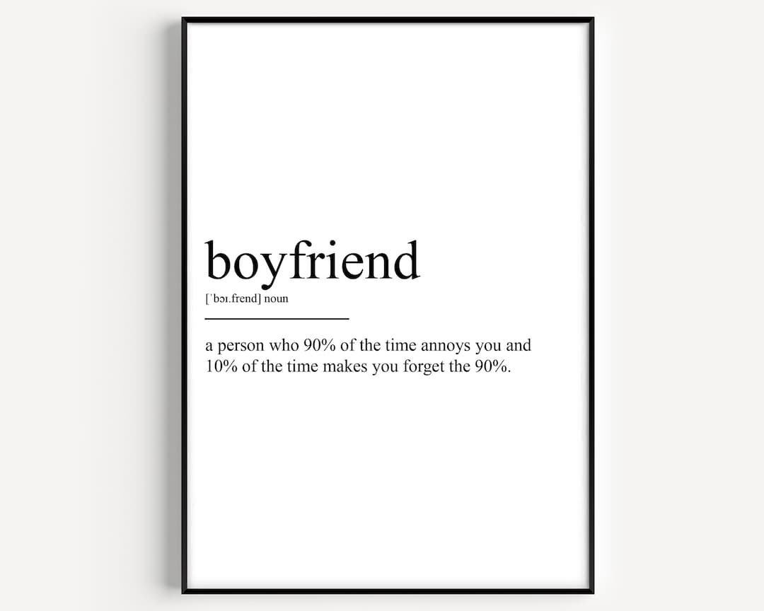 Boyfriend Definition Print - Etsy