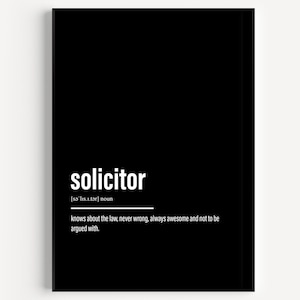 Solicitor Definition Print - Etsy