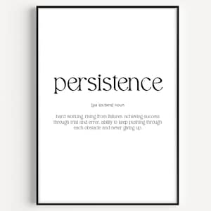 Persistence Definition Print - Etsy