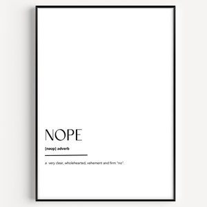 Nope Definition Print - Etsy