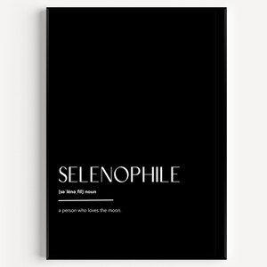 Selenophile Definition Print - Etsy