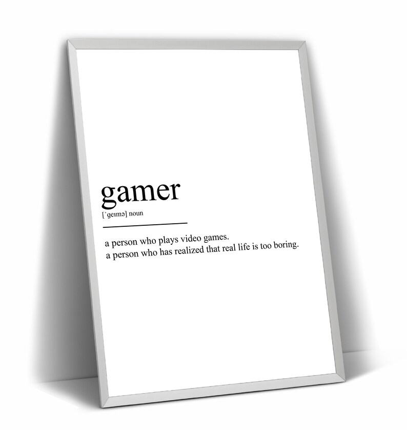 Gamer Definition Print - Etsy