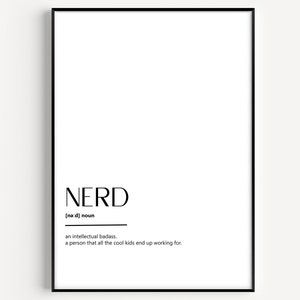 Nerd Definition Print - Etsy UK