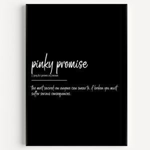 Pinky Promise Definition Print - Etsy