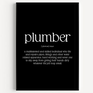 Plumber Definition Print - Etsy