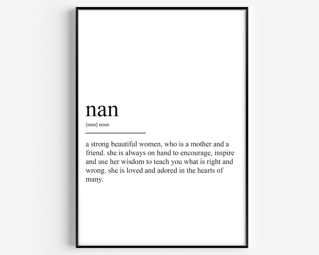 Nan Definition Print - Etsy