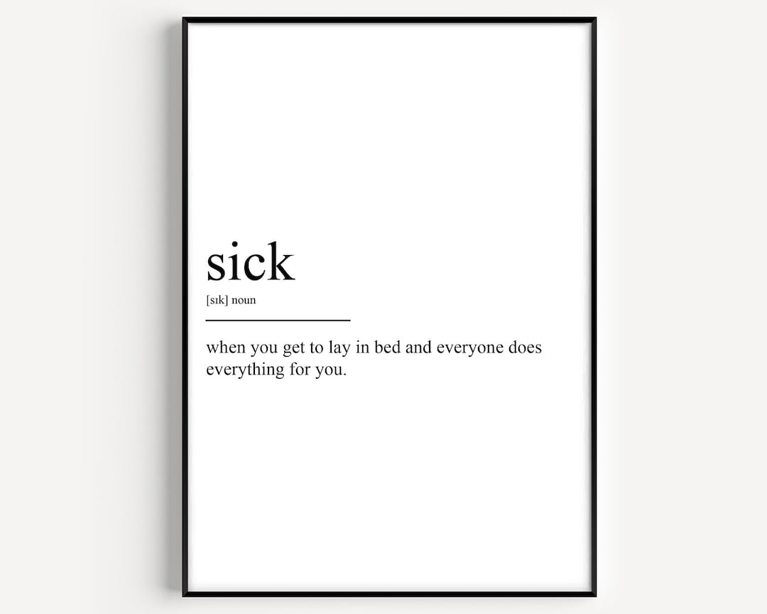 Sick Definition Print - Etsy