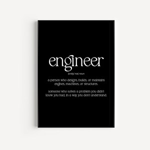 Engineer Definition Print - Etsy