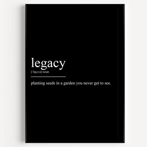 Legacy Definition Print - Etsy