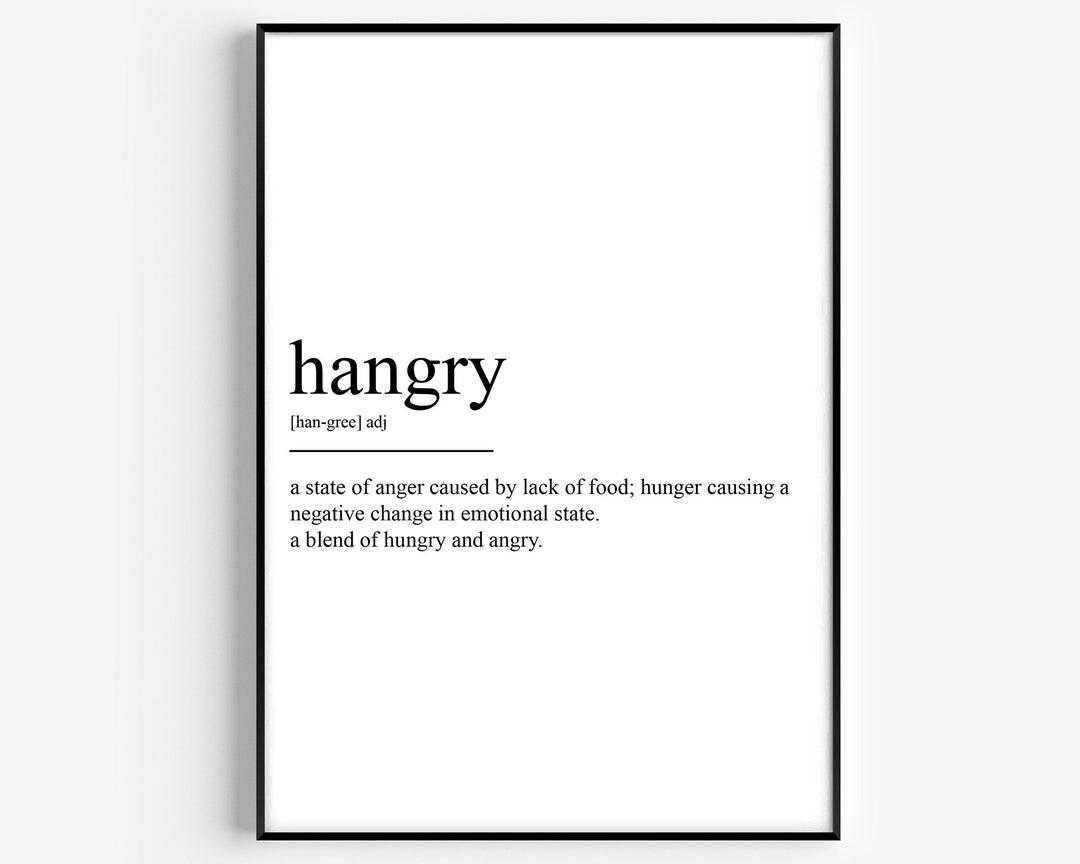 Hangry Definition Print - Etsy