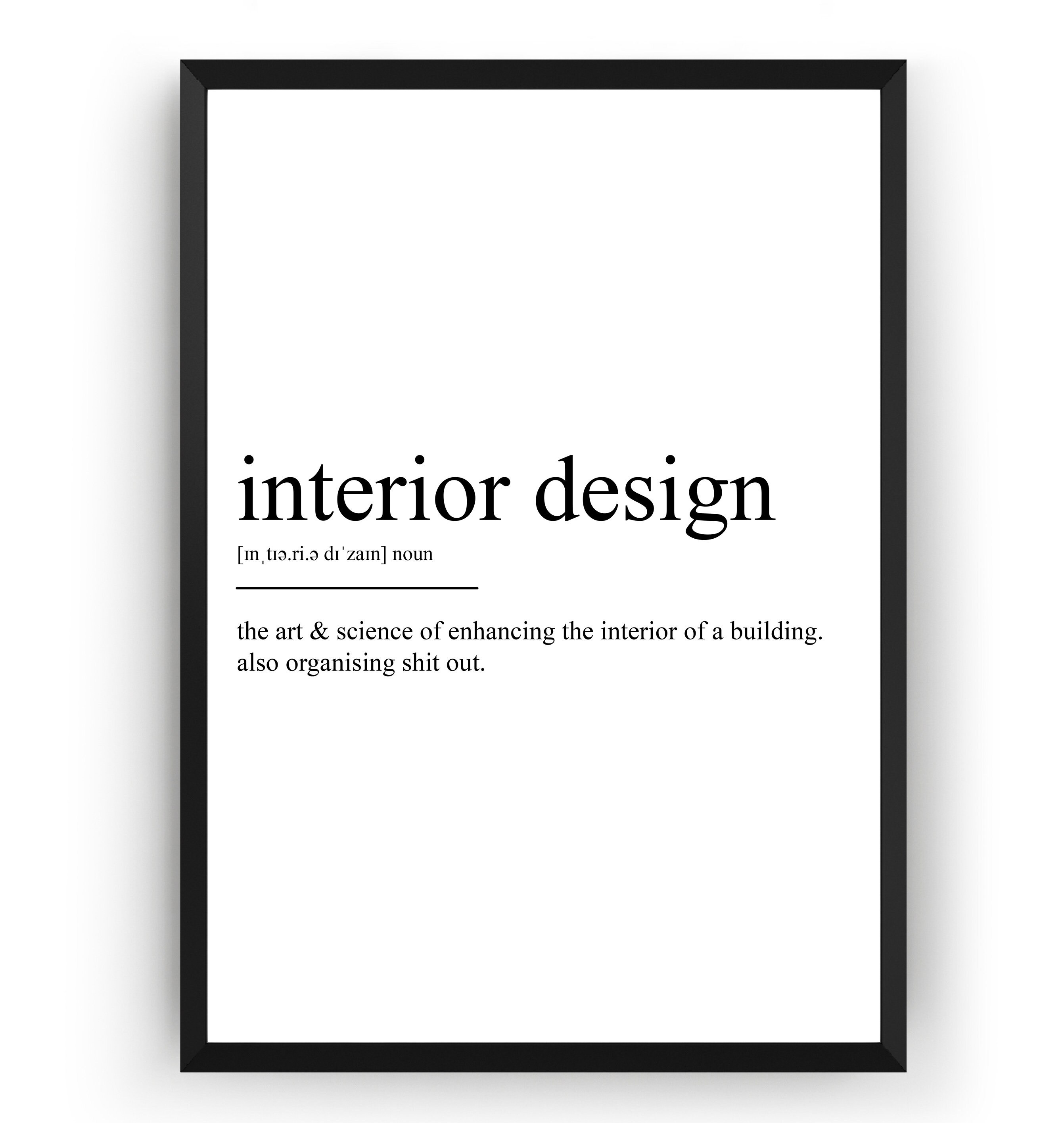 Interior Design Definition Print | Etsy