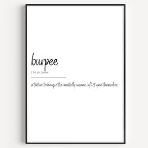 Burpee Definition Print - Etsy UK