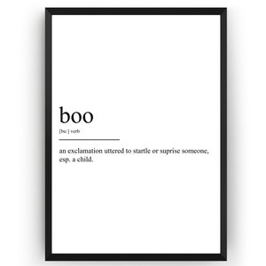 Boo Definition Print - Etsy