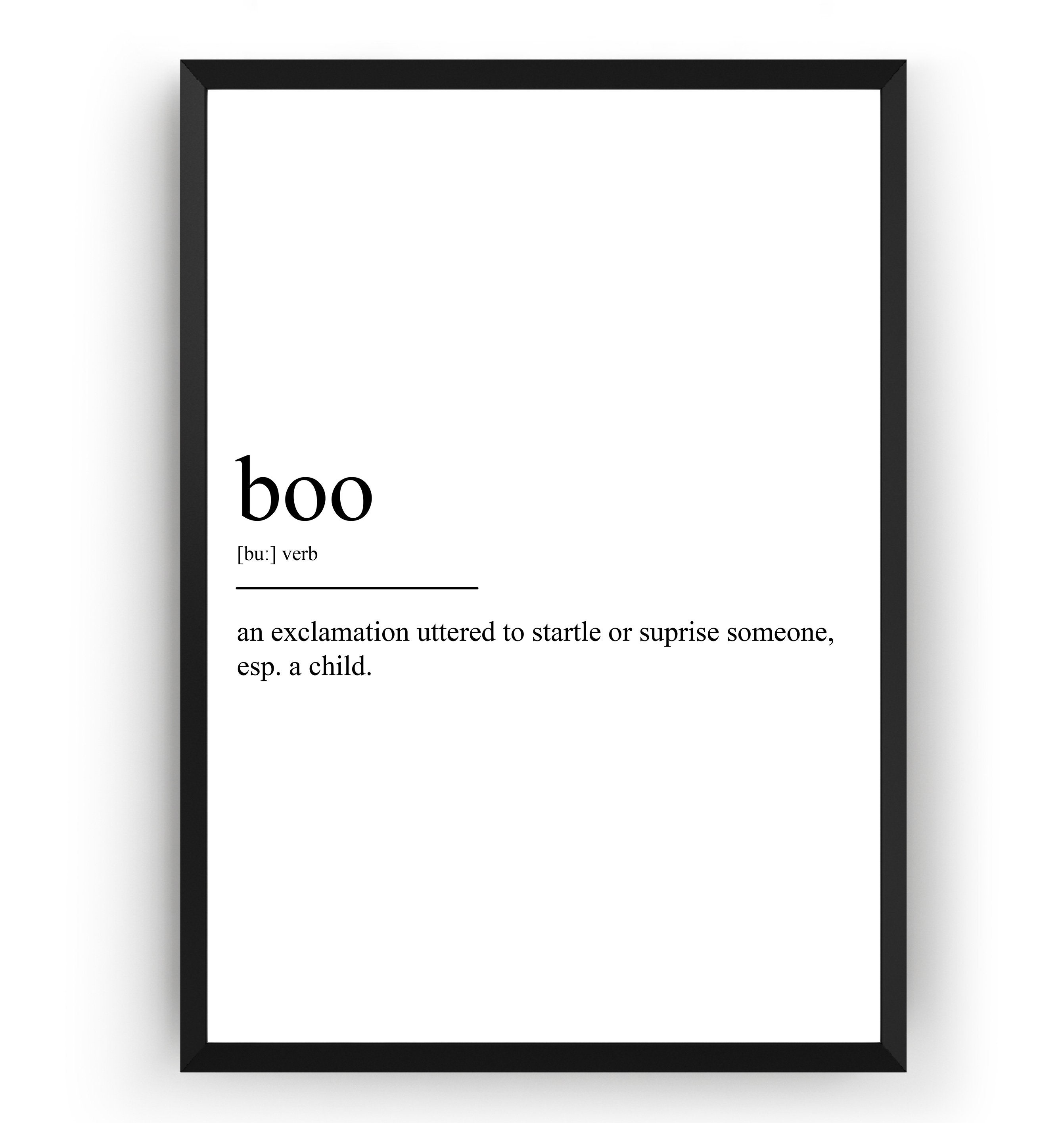 Boo Definition Print - Etsy