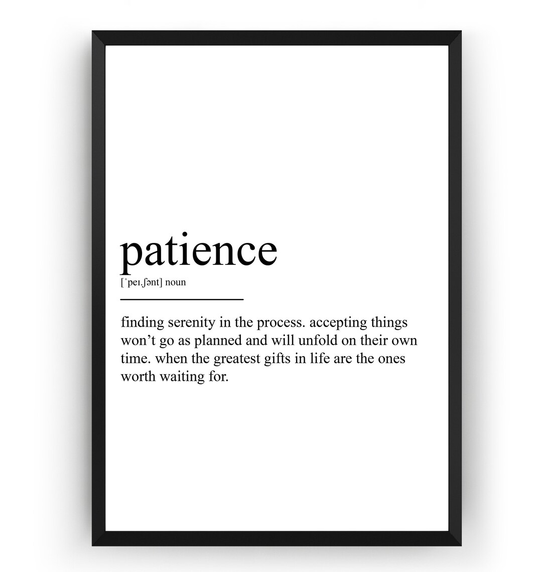 Patience Definition Print - Etsy