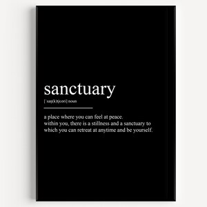 Sanctuary Definition Print - Etsy