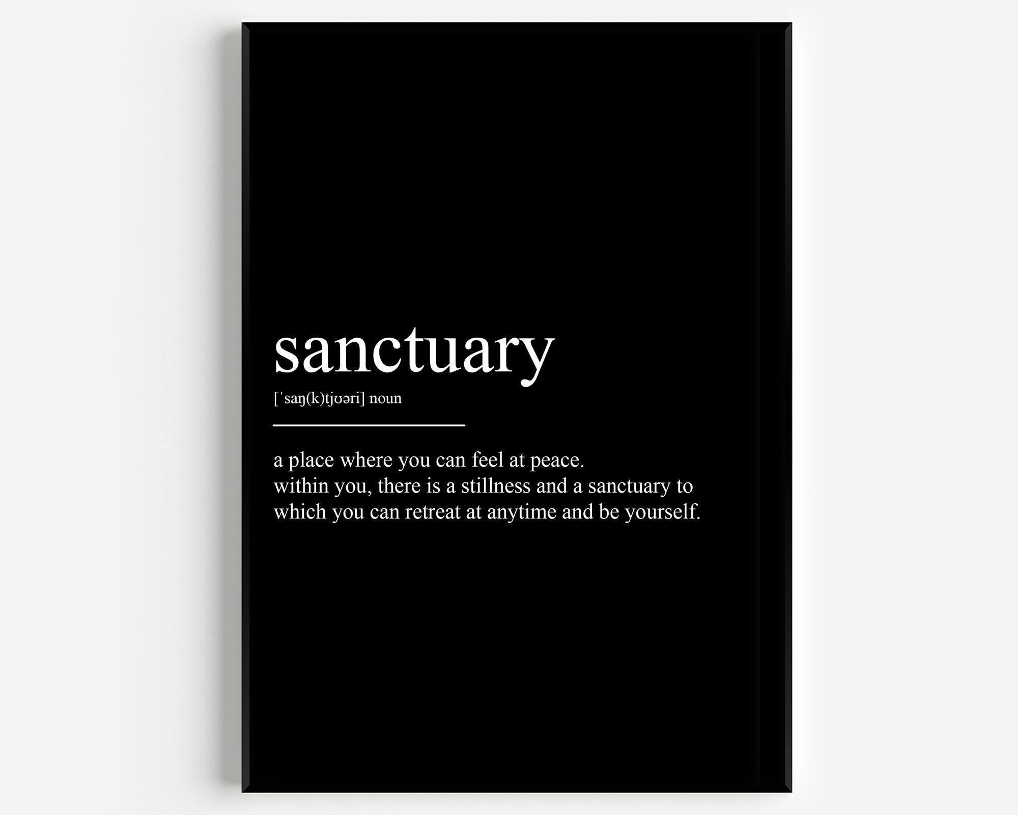 Sanctuary Definition Print - Etsy
