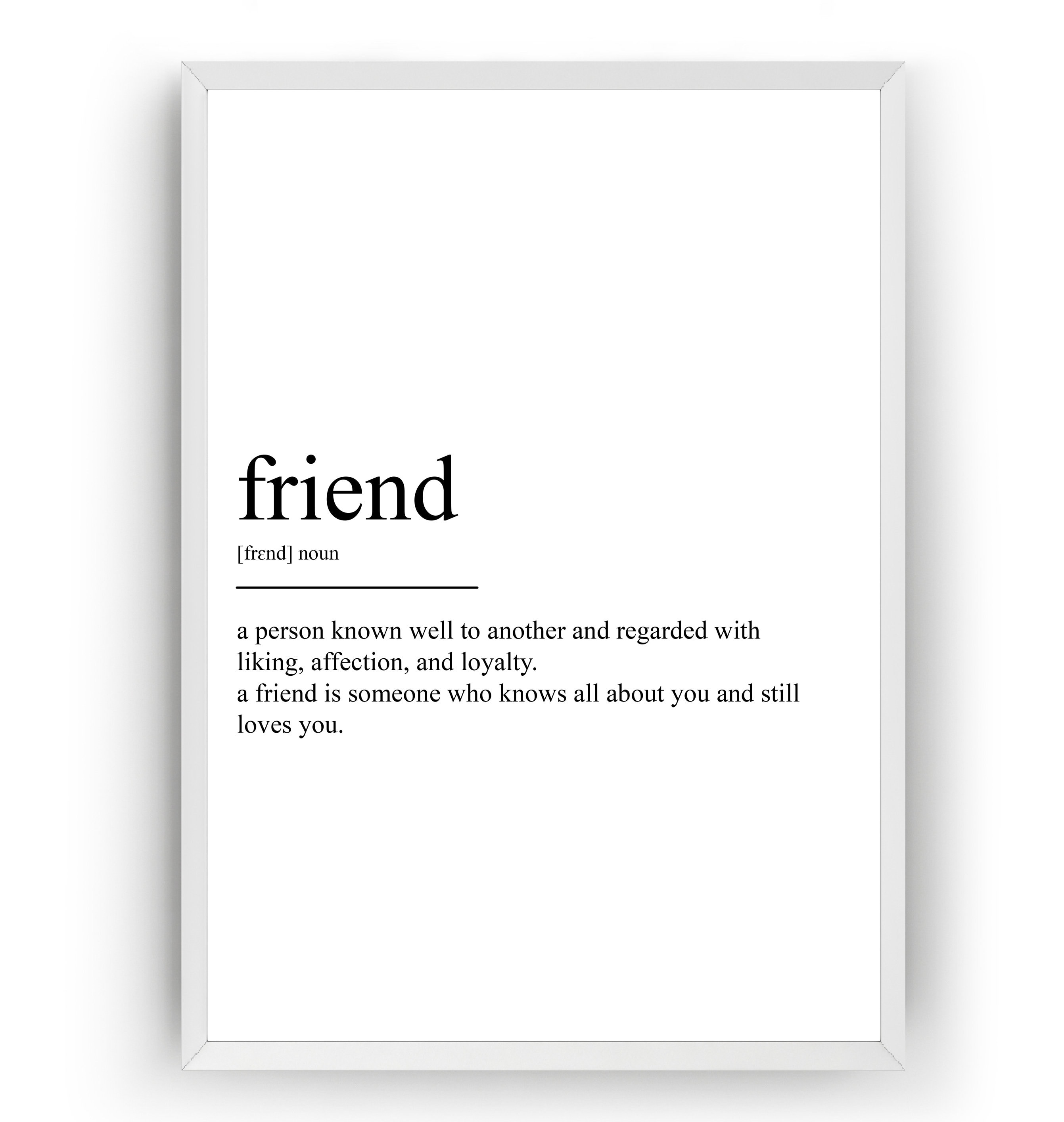 Friend Definition Print - Etsy