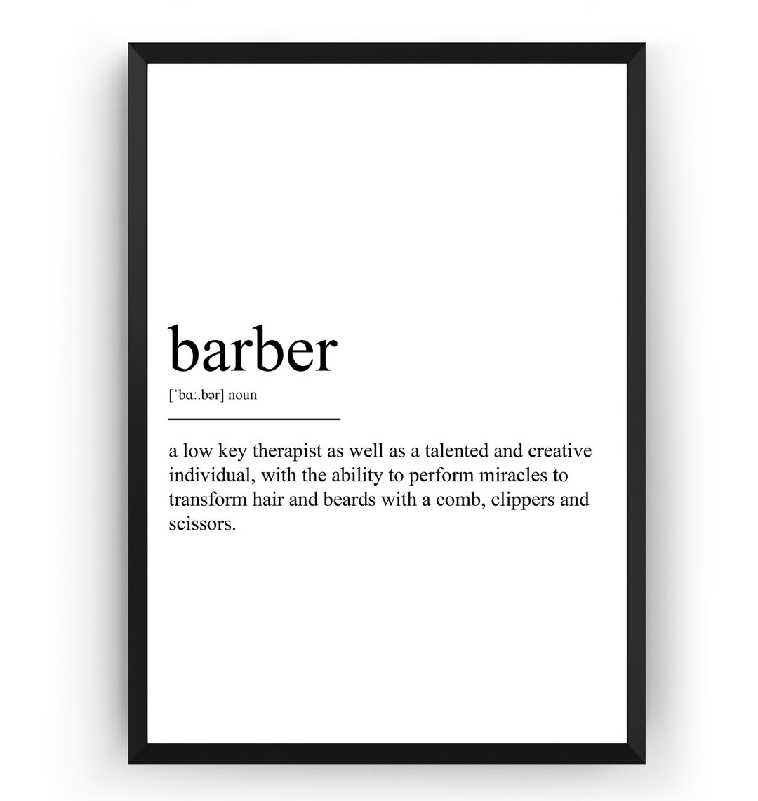 Barber Definition Print - Etsy
