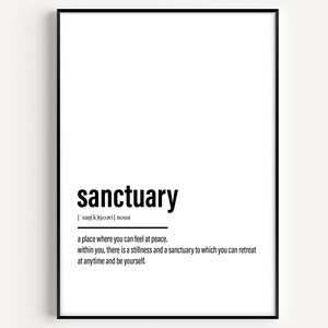 Sanctuary Definition Print - Etsy