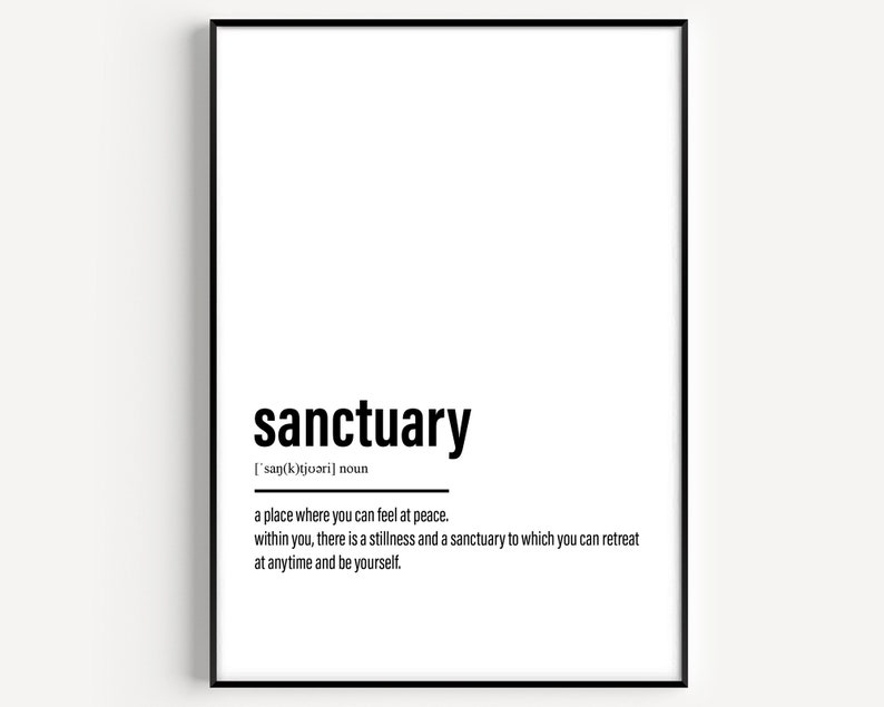 Sanctuary Definition Print - Etsy