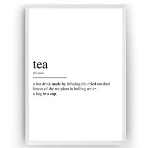 Tea Definition Print - Etsy UK