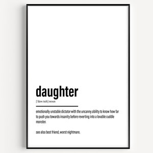 Daughter Definition Print - Version 2 - Etsy