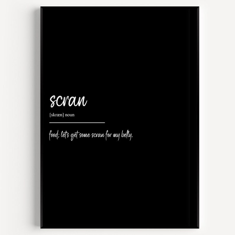 Scran Definition Print - Etsy