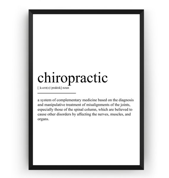 Chiropractic Definition Print - Etsy