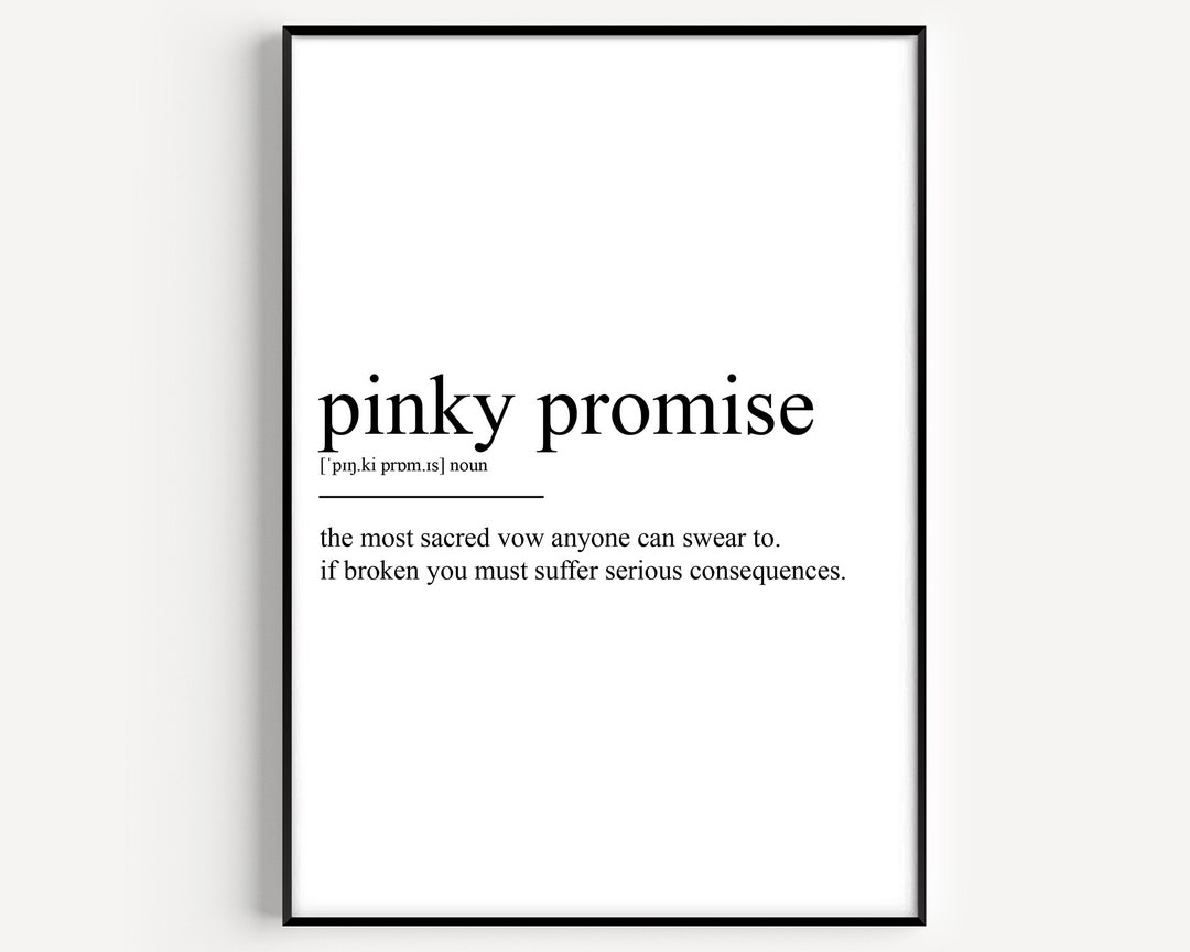 Pinky Promise Definition Print - Etsy