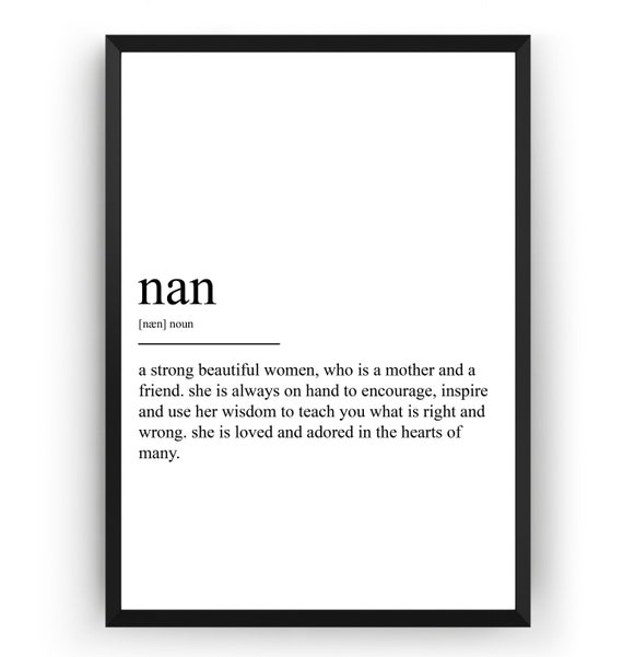 Nan Definition Print | Etsy